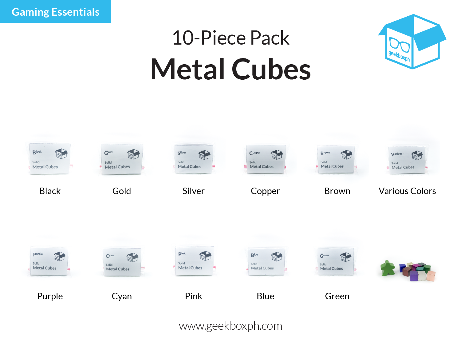 8mm Metal Cubes (Pack of 10)
